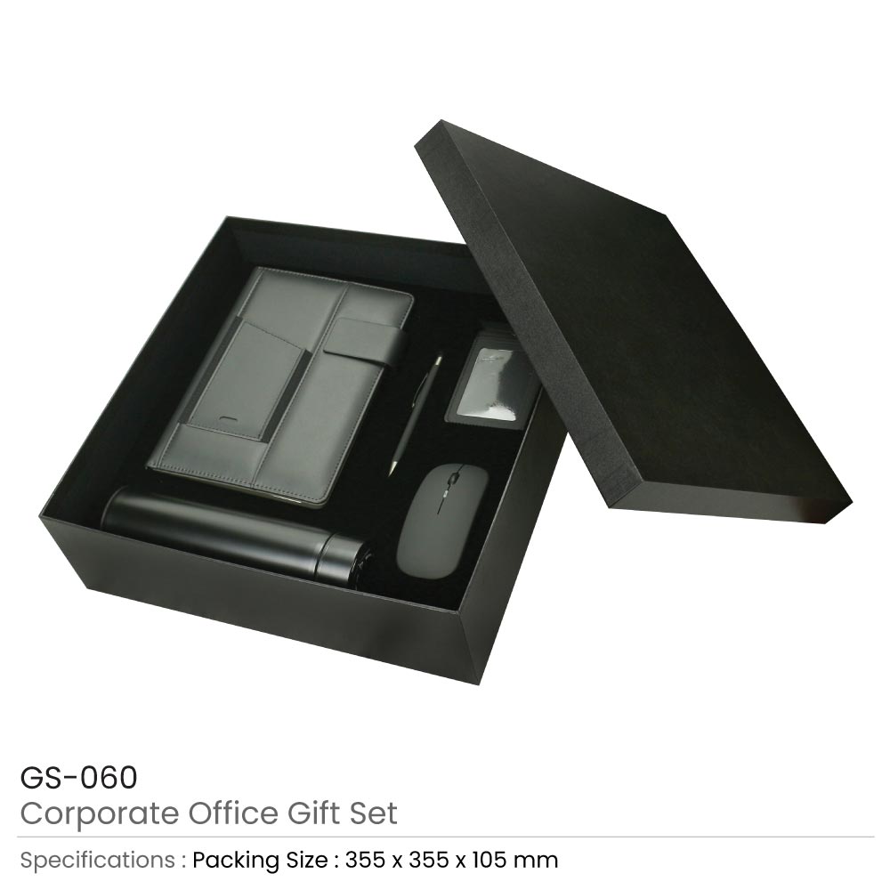 Corporate Office Gift Set in Black Cardboard Box | Promotional Gifts Suppliers